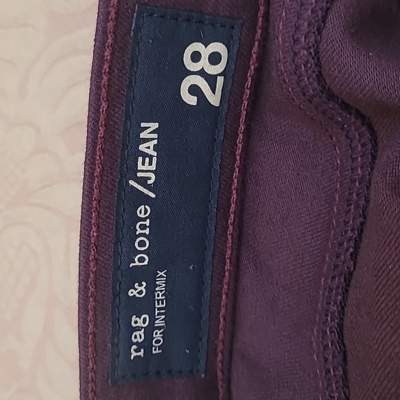 rag & bone | Jeans | Rag Bone Hyde Half Lamb Leather Half Denim Skinny Jean Burgundy 28 | Poshmark